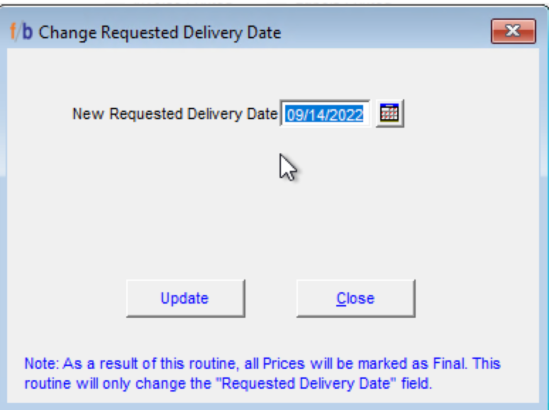 Bulk Change Requested Delivery Date in Shipping