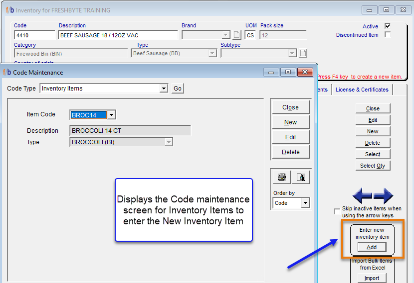 Inventory -Item Master How to Create Items in FreshByte